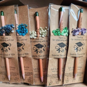 Personalized College Graduation Pencil Gifts, Flower Seed Pencil Favors ...