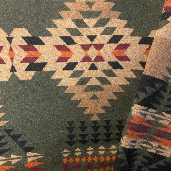 Wool Fabric by Meter / Southwestern / Printed Wool/ Soft Finish/ Native ...