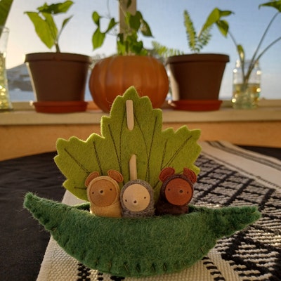 Toy Boat With a Leaf Sail, Wool Felt Canoe, Waldorf Toy - Etsy