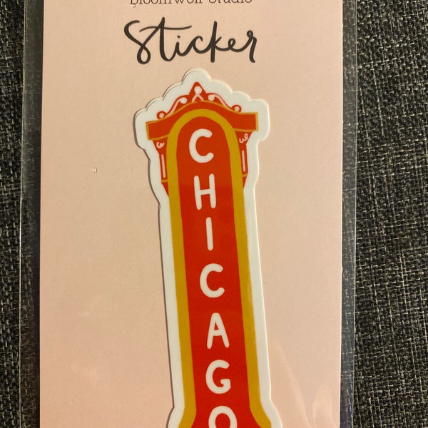 Chicago Vinyl Sticker, Modern Laptop Sticker, Cute Water Bottle Sticker ...