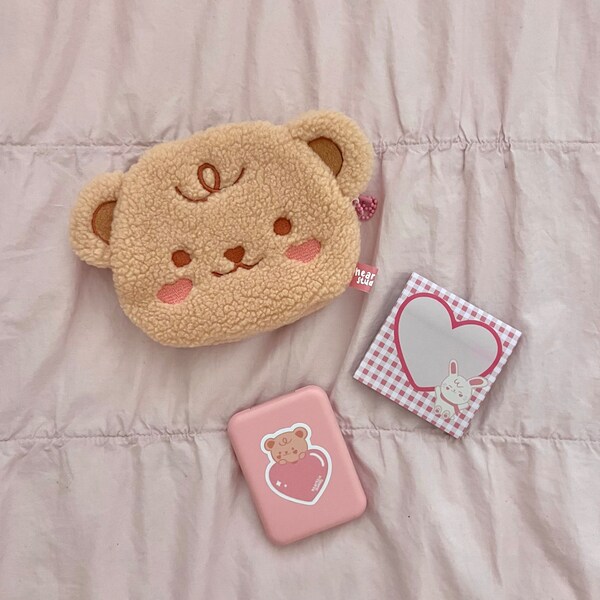 Choco Bear Plush Coin Purse | Kawaii Bear Bag, Plush Purse, Plush Coin ...