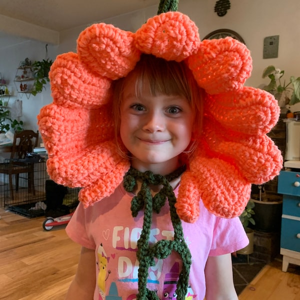 The Flower Hood Crochet Pattern | Crochet Flower Bonnet Tutorial | One ...