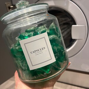 White Minimalist Laundry Labels Washing Powder Scent Boosters Home ...