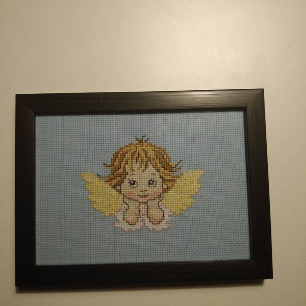 Cute Baby Angel Cross Stitch Counted Pattern, Beginners Embroidery ...