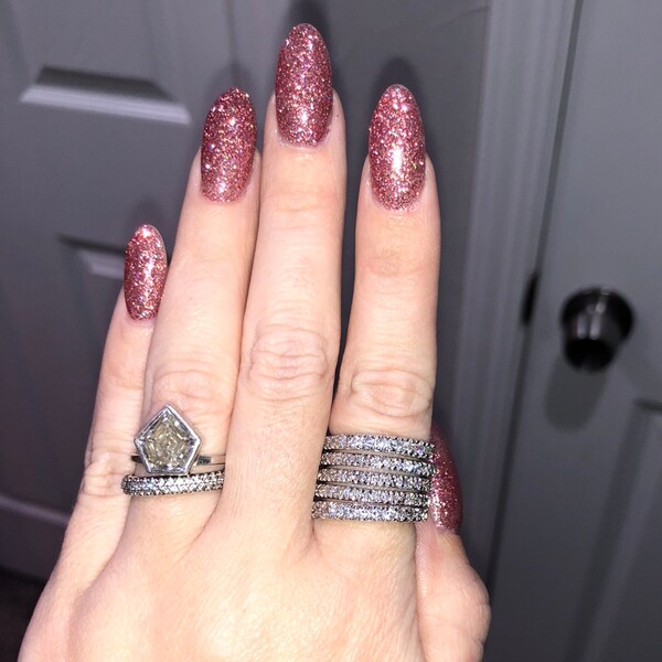 Three Tone Tri Tone Stacking Ring Pave Stacking Rings Stackable Rings ...