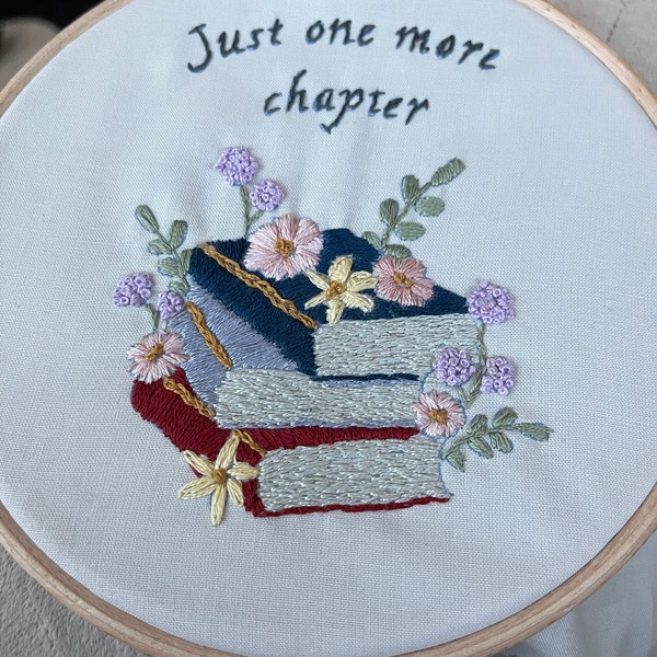 Stack of Books || One More Chapter || Hand Embroidery Kit With Full ...