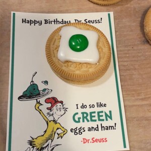 Dr. Seuss Treat Bag Card, Dr. Seuss Printable, Green Eggs and Ham ...