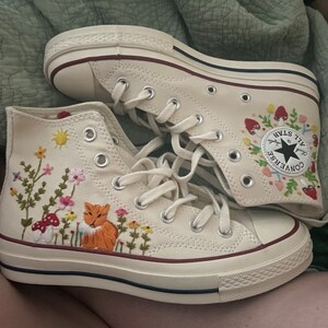 Embroidery Converse Frog and Mushroom Embroidery Wedding - Etsy