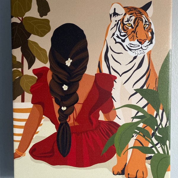 Indian Baddie Art, Indian Art, Indian Woman With Tiger Art, Tiger Print ...