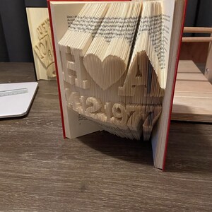 Custom Book Fold PATTERN Initials & Date - Etsy