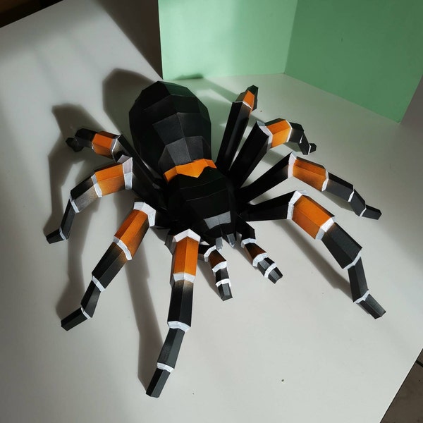 Tarantula Halloween Spider Papercraft + XL Version - DIY Patterns for ...