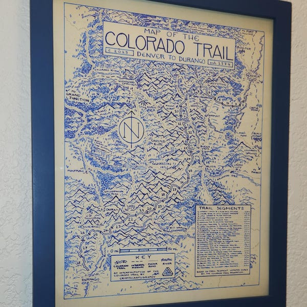 Colorado Trail Map | Hand Drawn by Cryptocartography | Wall Art ...