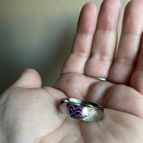 Stainless Steel Engraved LGBT Symbol Rings: Gay, Lesbian, Pansexual ...