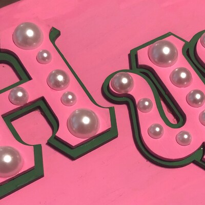 Double Stacked Wooden Greek Alphabet Letter Word for Fraternity ...