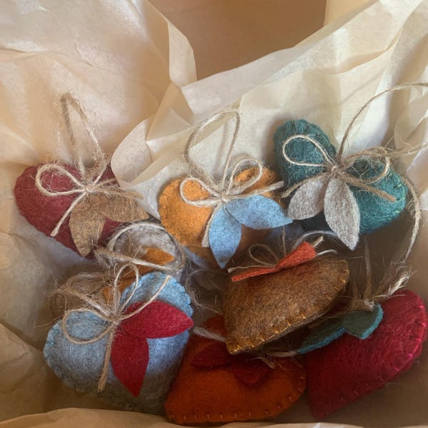 Felt Gingerbread Man Ornament, Peppermint Gingerbread Man, Christmas ...