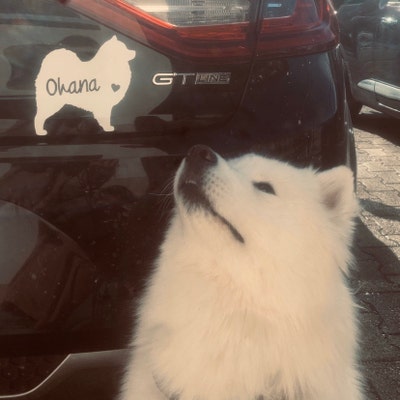 Samoyed Silhouette Vinyl Sticker Car Decal Personalized - Etsy