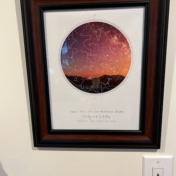Night Sky Star Map Unique Birthday Gift Ideas for Wife | Unique Wedding ...