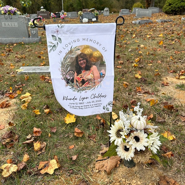 Personalized Memorial Cemetery Flag, Custom Memorial Garden Flag, in ...