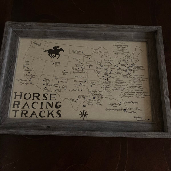 Horse Racing Tracks Map - Etsy