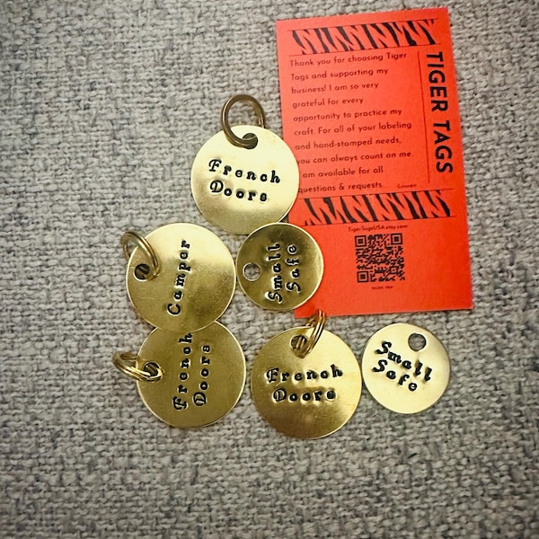 Custom Whiskey Tags | Gold Colored Brass Liquor Markers | Hand Stamped ...