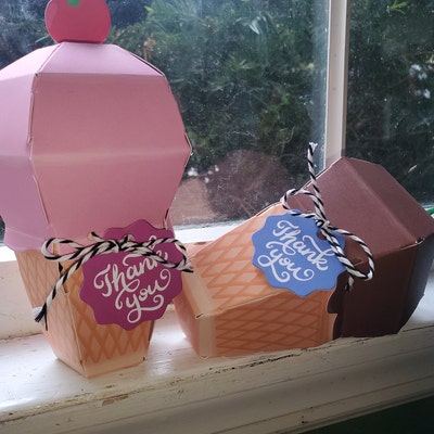 Ice Cream Cone Box, Ice Cream Social Party Supplies, Summer Favor Box ...