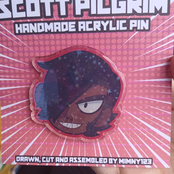 SCOTT PILGRIM || Holographic Acrylic Pin - Etsy