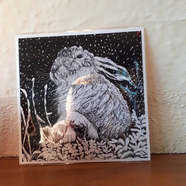 Art Card: Bees on Agapanthus Lily From Scraperboard Design - Etsy