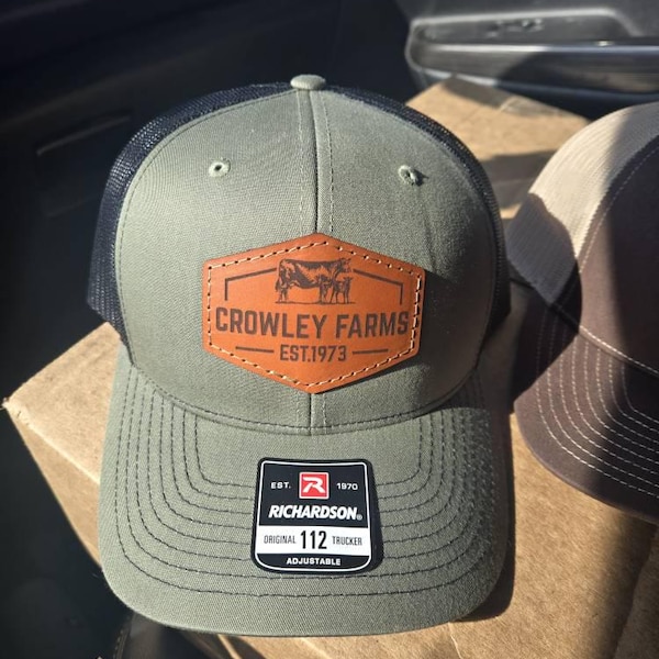 Custom Richardson 112 Laser Engraved Leather Patch Hat- Personalized ...