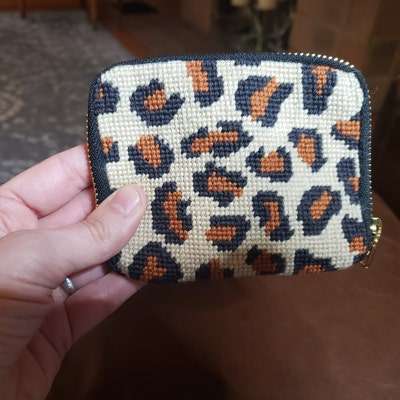 Modern Needlepoint Bag Kit Genuine Leather Clutch Custom Monogram ...