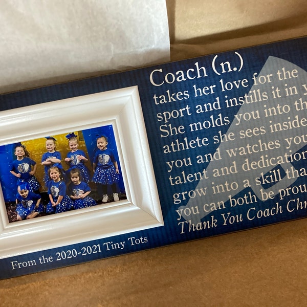 Cheer Coach Gift, Dance Team Coach, Personalized Picture Frame, 8x20 ...