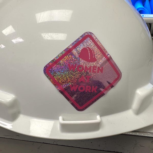 Sticker: "women at Work" Construction Site Sign --- Bar-b Barbara ...