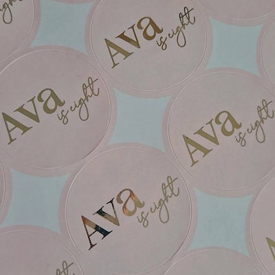 Elegant NAME and AGE BIRTHDAY Hand Foiled Stickers - Etsy UK