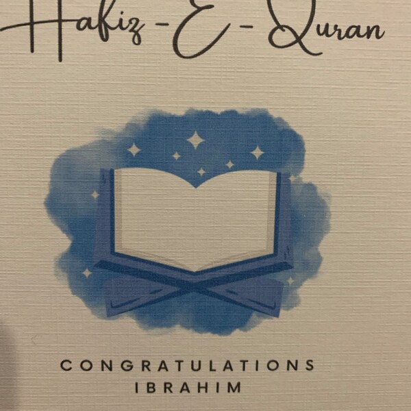 Personalised Hafiz Mubarak Greeting Card, Hafiz Card, Quran Card, Hafiz ...