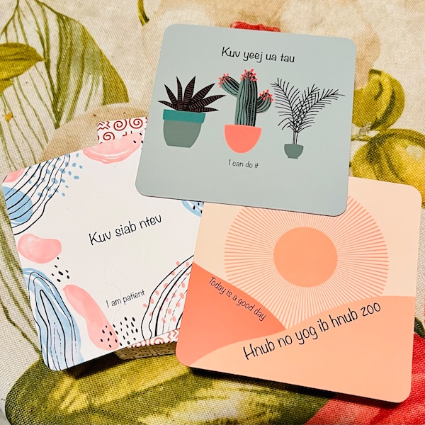 Positive Hmong Affirmation Cards Set - Etsy