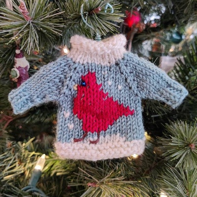 Primitive Christmas Tree Mini Sweater Ornament - Etsy