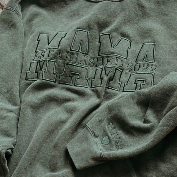 Split Varsity Block Letter Custom Embroidered Comfort Colors Sweatshirt ...