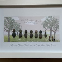 Personalised Family Pebble Picture - Framed Pebble - Family Pebble Art ...