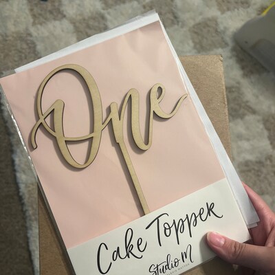 Calligraphy One First Birthday Cake Topper / Toddler Birthday Cake ...