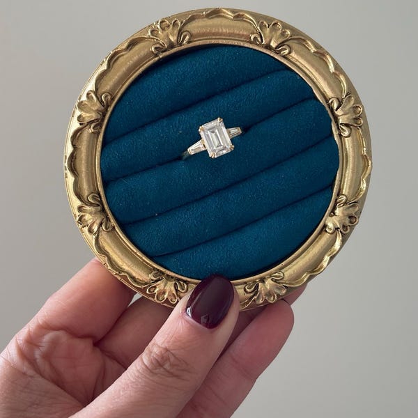 Engagement Ring Holder Earring Vintage Style Wedding Flat Lay ...