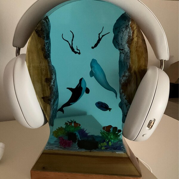 Shark Vs Kraken Fight Diorama Megalodon Hunting Ocean Theme Epoxy Lamp ...