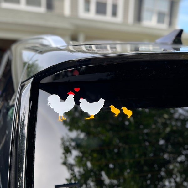 Chicken Family Car Decal-life on the Farm-chicken Lover-farm Fresh-gift ...