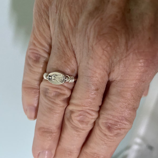 Wire Wrapped Jesus Ring - Divine Mercy Jewelry - Christian Ring - Etsy