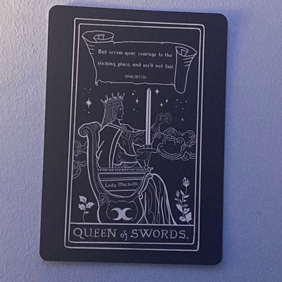 Lady Macbeth Tarot Card Mini Print Queen of Swords Shakespeare Tarot ...