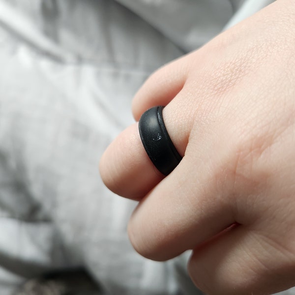 Black Tungsten Swinger Ring With Symbol - Etsy