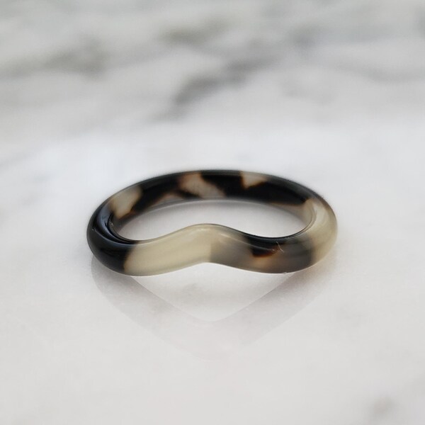 Heart Ring Collection| Chevron Acetate Stacking Resin Ring - Etsy