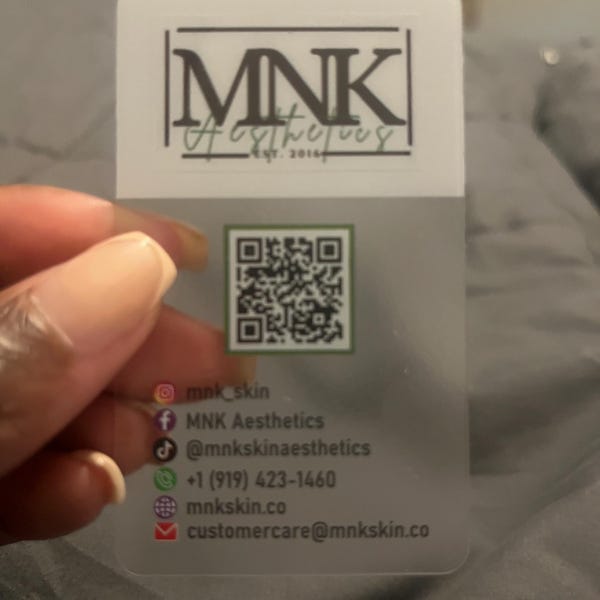 Transparent Business Card, Clear, Esthetician, QR Code, Pvc, Acrylic ...