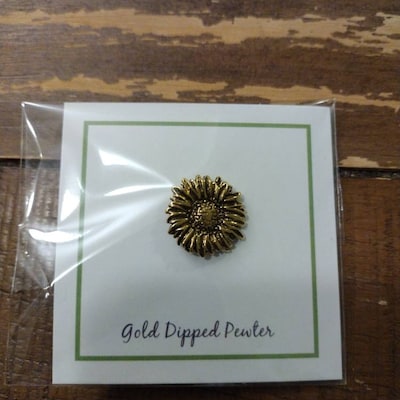 Gold Sunflower Lapel Pin CC271G Sunflower, Garden, and Summer Pins and ...
