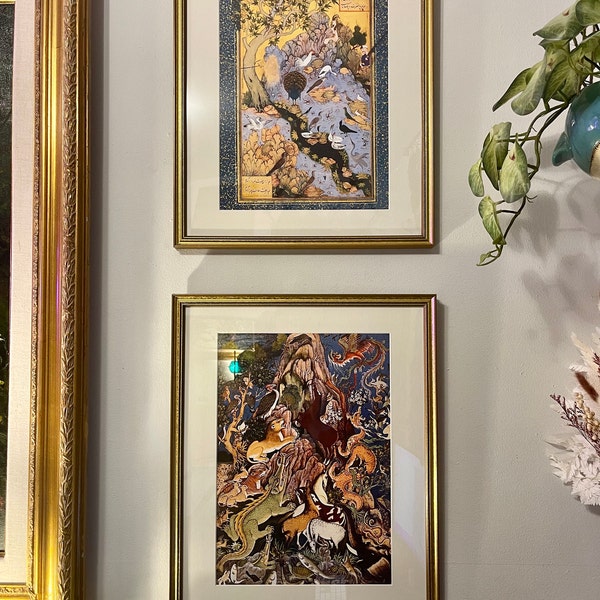 The Wise Crow Addresses the Animals (traditional Indo Persian Miniature ...