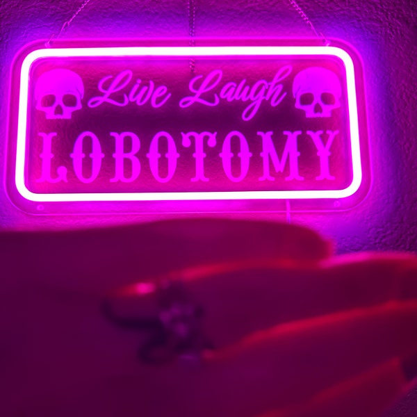 Live Laugh Lobotomy Neon Sign, Halloween Neon Sign, Gothic Home Decor ...