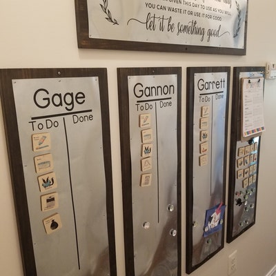 Wooden Daily Routine Cards/ Daily Routine Magnets/ Chore Magnet Chart ...